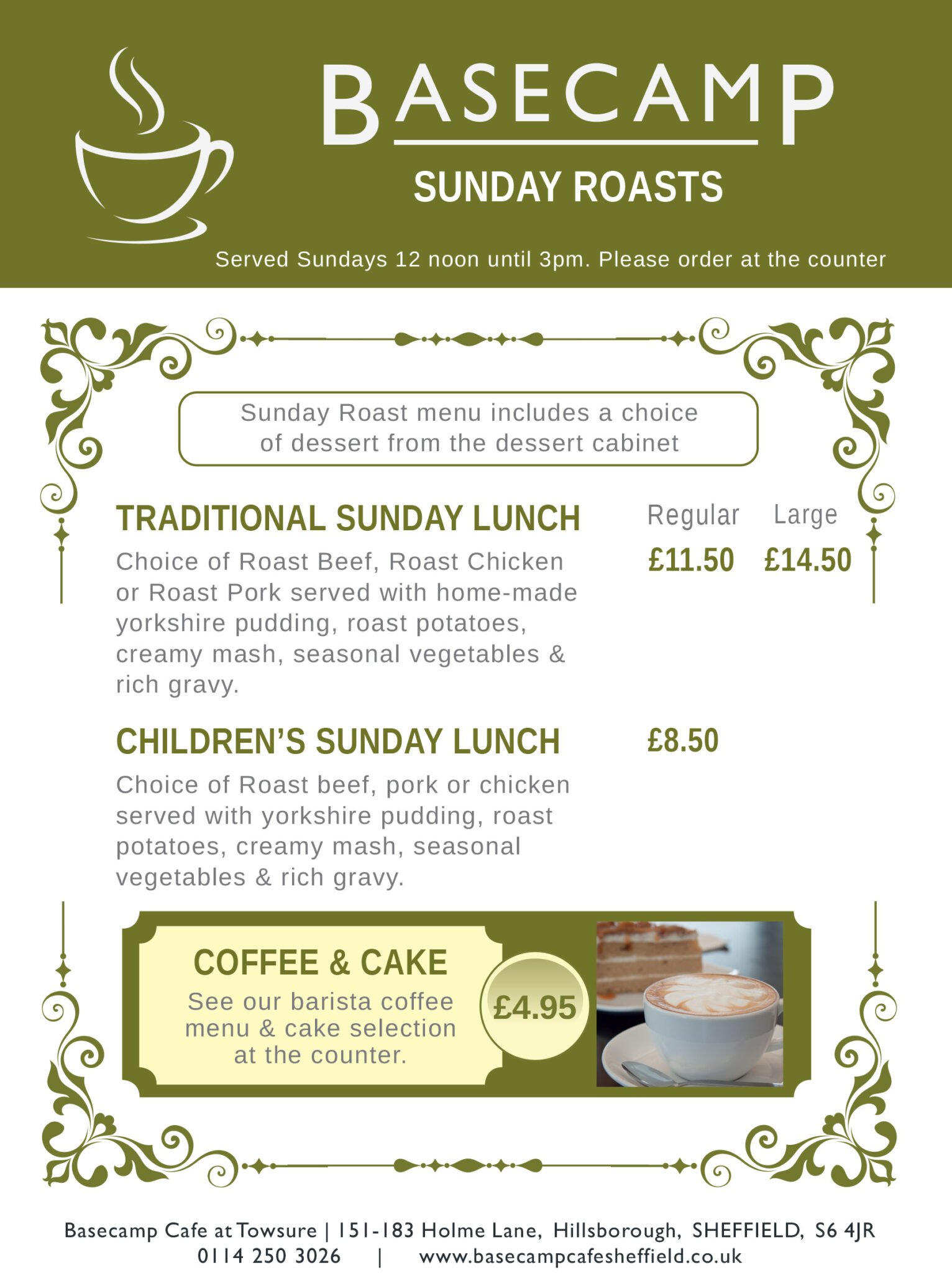 Basecamp Cafe Menu - BaseCamp Cafe Sheffield